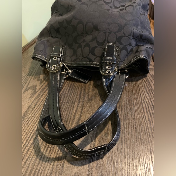 Coach | Bags | Coach Black Soho Signature Monogram Tote | Poshmark